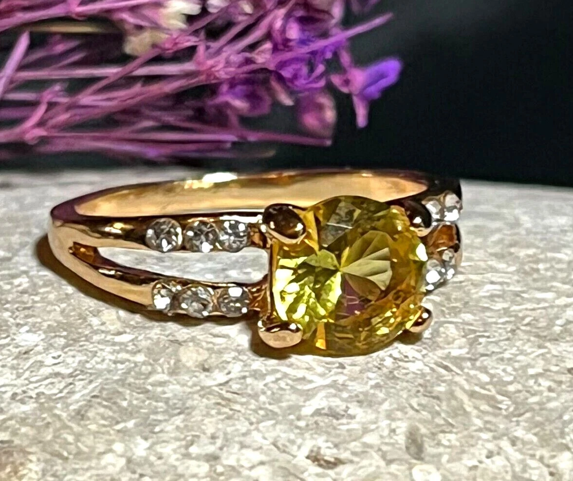 Yellow Zircon Ring