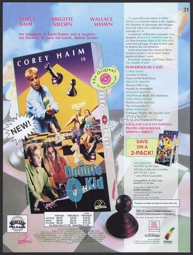 THE DOUBLE 0 KID__Original 1993 Trade AD / ADVERT__ Corey Haim__Nicole ...