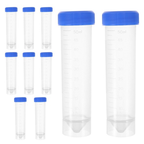 50 Pcs Tube Clear Plastic Tubes with Caps Flat Bottom Test | eBay