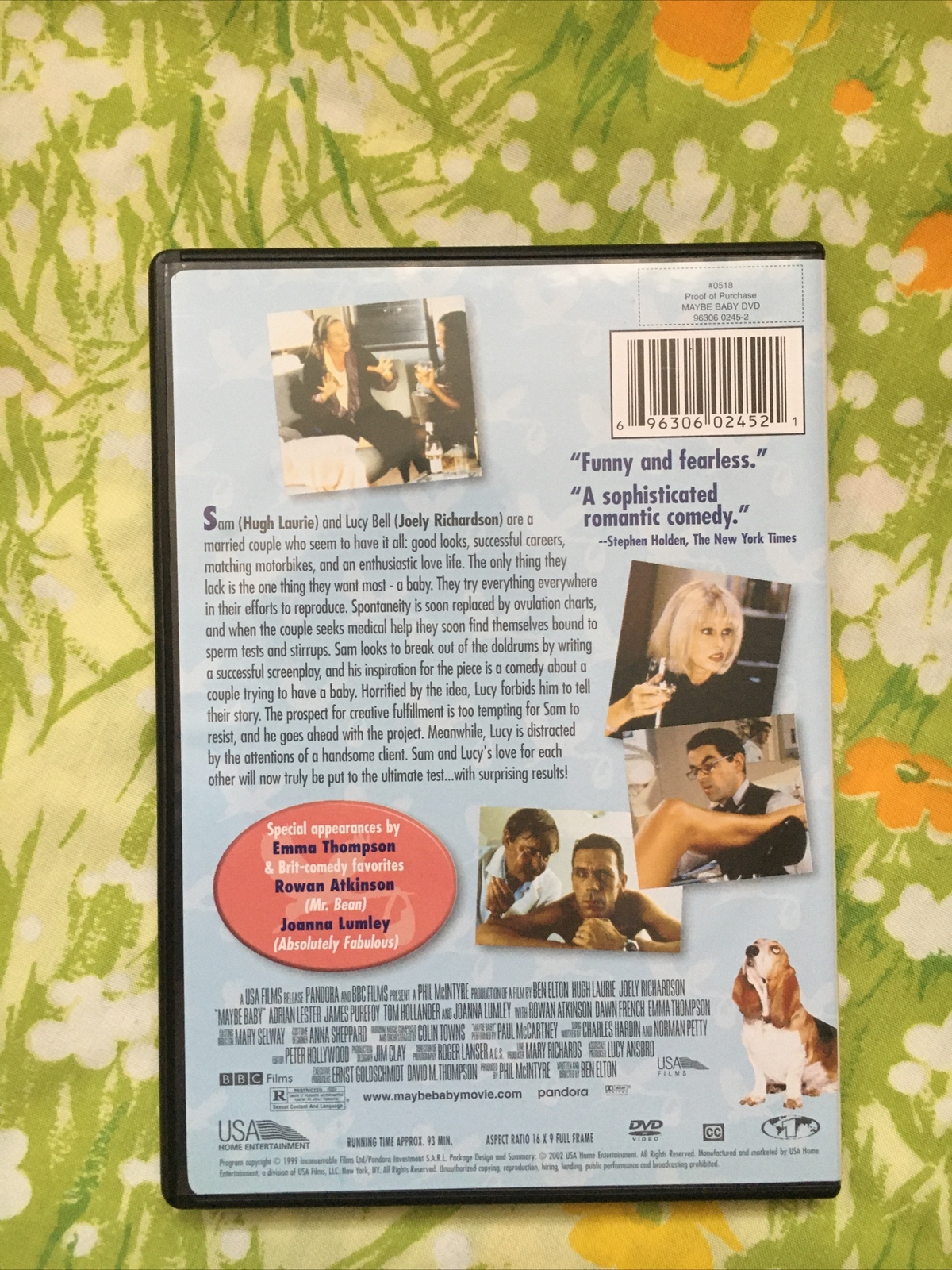 Maybe Baby DVD - LIKE NEW Hugh Laurie, Joely Richardson, Rowan Atkinson ...