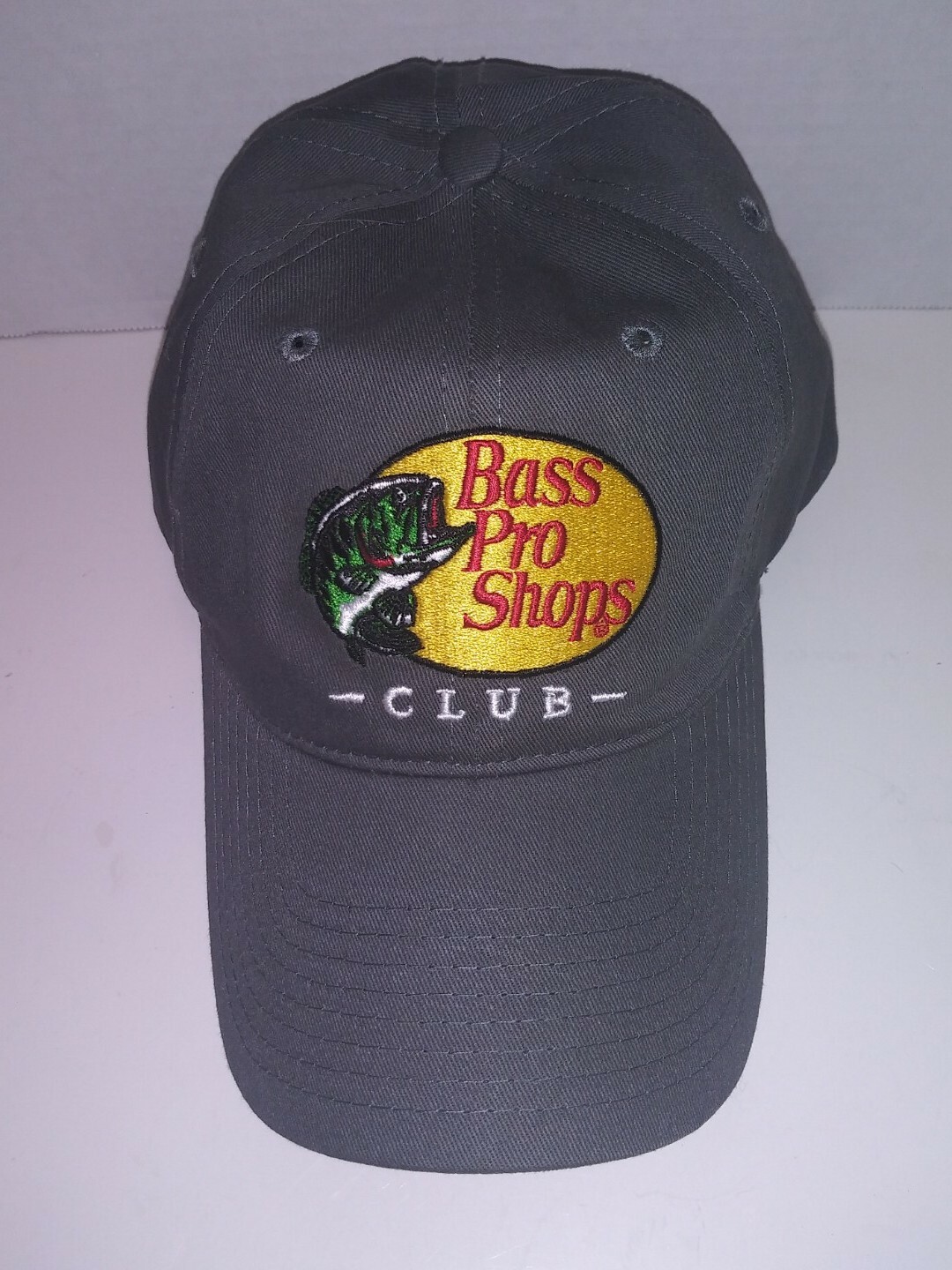 Pair Gray Bass Pro Shops Club Fish Logo Adjustable Ba… - Gem