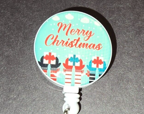 Christmas Retractable Badge Reel ID Holder Nurse Teacher Office- NEW ...