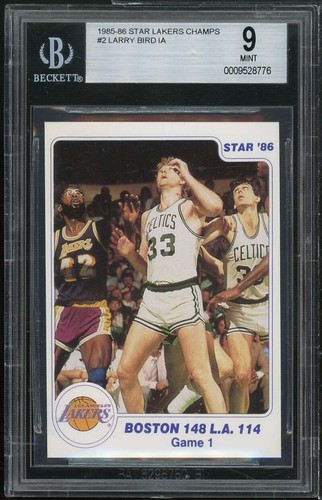 Larry Bird Card 1985-86 Star Lakers Champs #2 BGS 9 | eBay