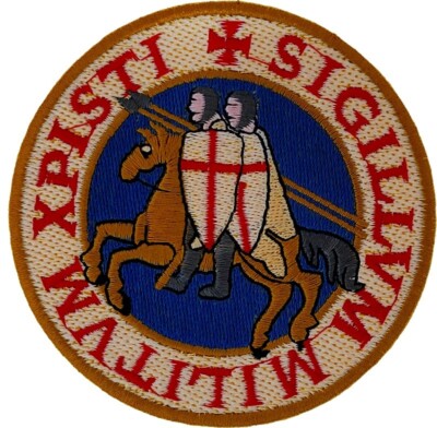 Knights Templar Patch White Embroidered Seal Iron-On Crusades K.T ...