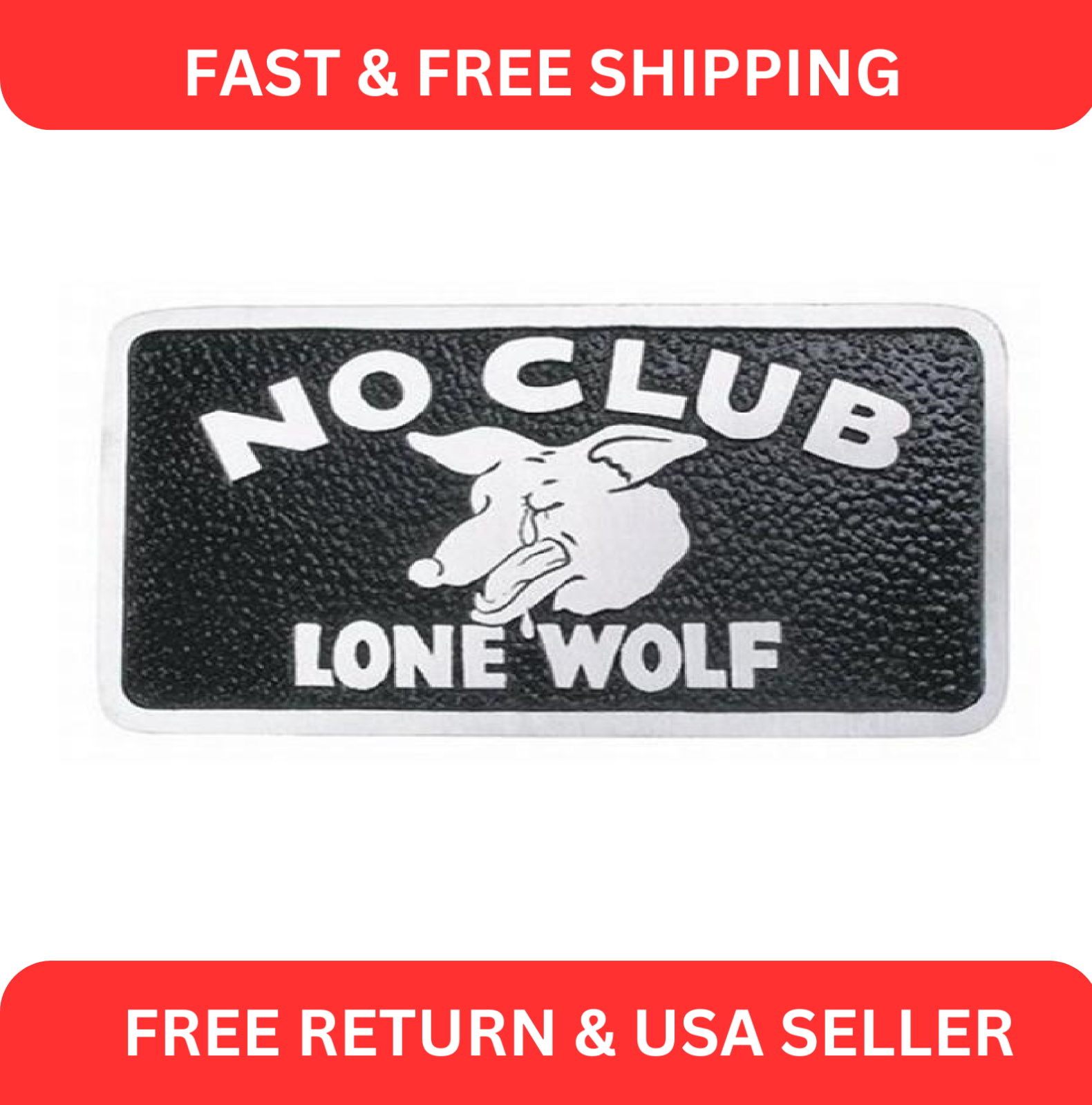 Speedway No Club, Lone Wolf Car Club Hot Rod Plaque Emblem, Cast ...