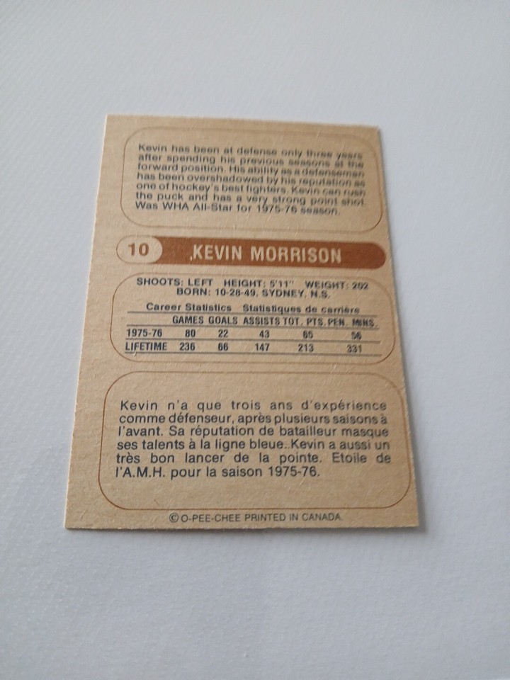 1976-77 O-Pee-Chee WHA Kevin Morrison San Diego Mariners #68 Ex O/C | eBay