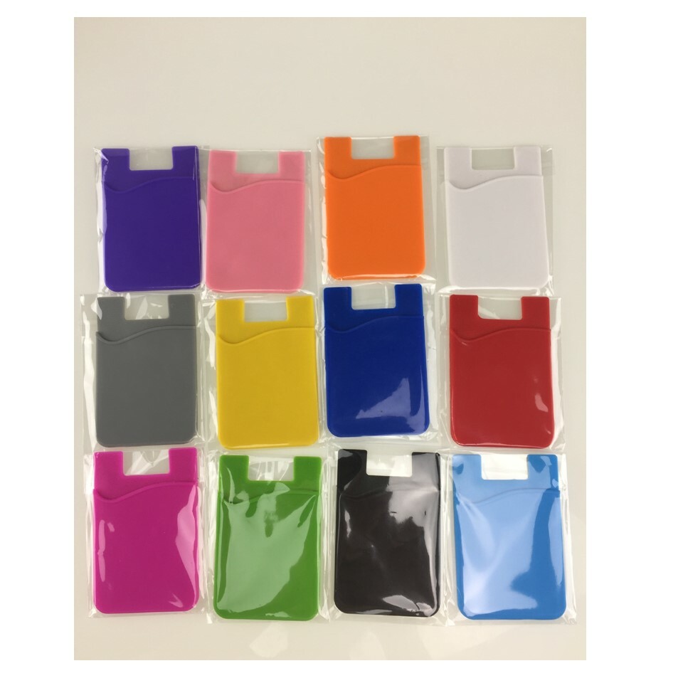1PC Silicone Credit Card Holder Cell Phone Wallet Pocket Stickers ...