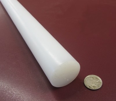 UHMW White Round Rod 1.375" Diameter x 60" Long, 1 Unit, Extruded | eBay