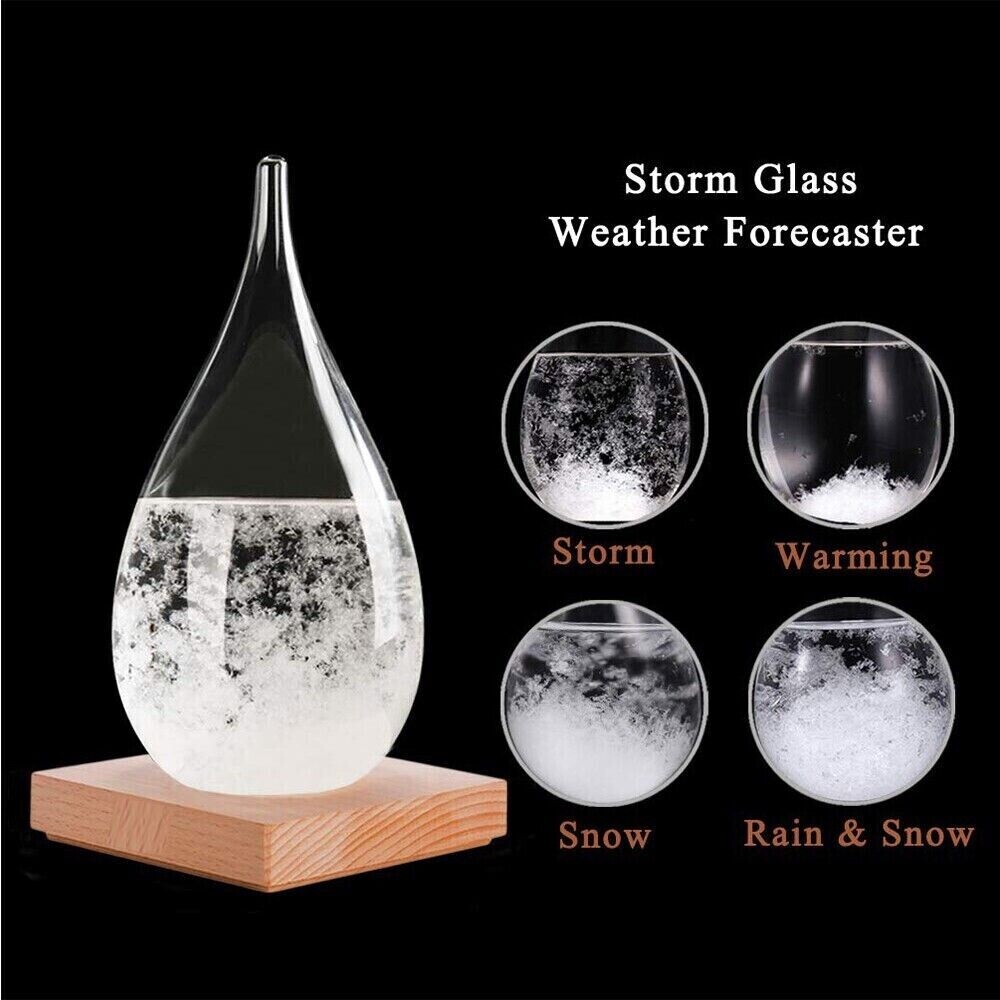 Storm Glass Weather Station Forecaster Stylish and Creative Drop-Shaped ...