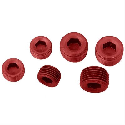 Engine Block Intake Manifold Aluminum Plug Kit 1/2" NPT 3/8" NPT RED ...