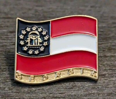 State Of Georgia Furling Flag Travel Souvenir Lapel Pin | eBay