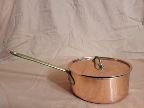 Vintage Copper Sauce Pot w/ Original Lid, Some Imperfections | eBay