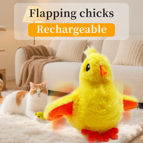Interactive Cat Toys Flapping Chicken for Indoor Cats Rechargeable Cat ...