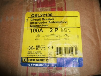SQUARE D QBL22100 2 POLE 100A 240V CIRCUIT BREAKER | eBay