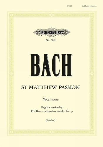 `Bach, Johann Sebasti` St Matthew Passion Bwv 244 Vocal Score E Book ...