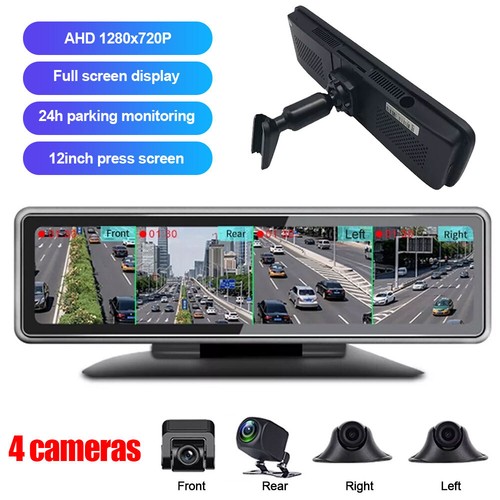 12" Rear View Mirror Camera Smart Driving Assistant Night Vision Park ...