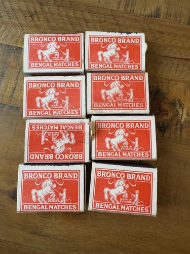 8 X Vintage Bronco Brand Bengal Matches In Box. Complete with 9 matches ...