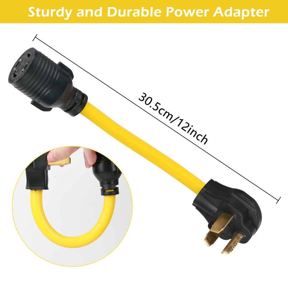 NEMA 10-30P to L14-30R Power Cord Adapter 30 Amp 3 Prong Male Plug to 4 ...