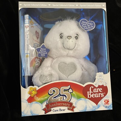 2007 Care Bears 25th Anniversary Silver Heart Bear With DVD in Box NRFB ...