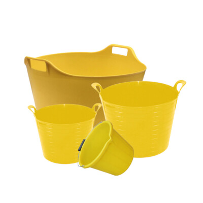 Flexi Tubs Yellow - Packs 3/5 - 14L/26L/42L/75L Garden Storage Horse ...