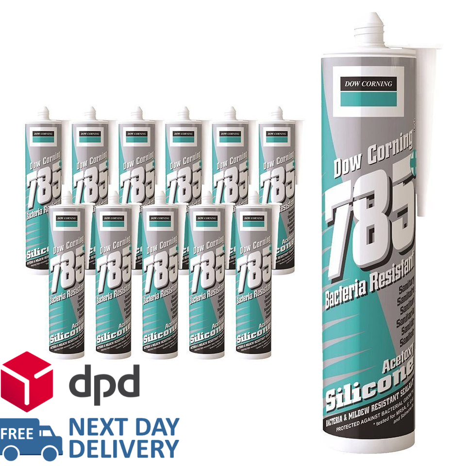 Dow Corning 785+ Sanitary Silicone Sealant Bathroom Kitchen – White or ...