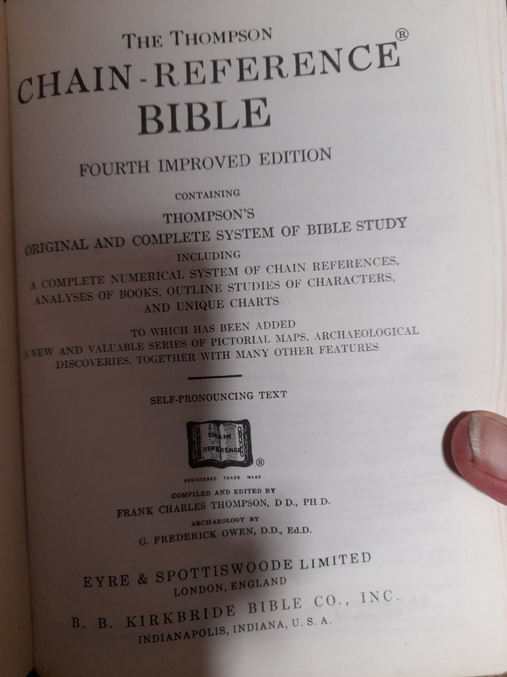 holy bible thompson chain reference | eBay UK