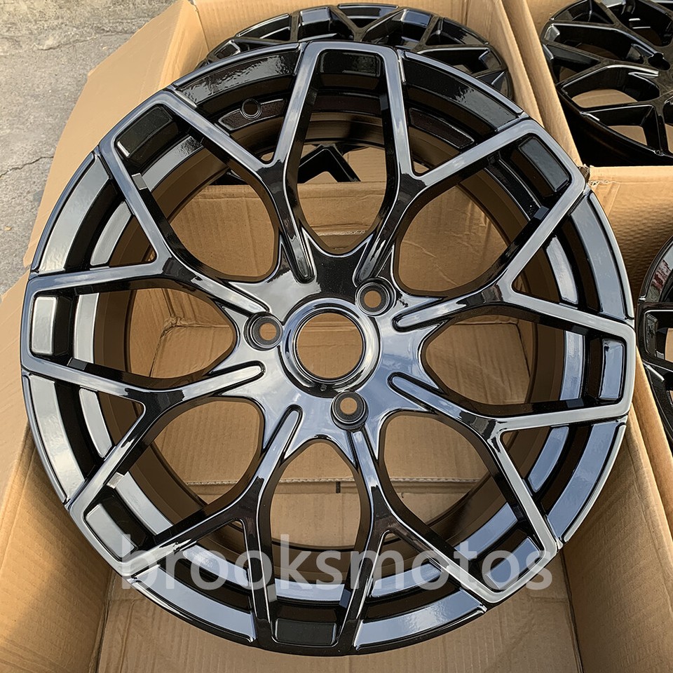 16X6 17X7 STAGGERED B STYLE GLOSS BLACK WHEELS RIMS FITS FOR SMART A451 ...
