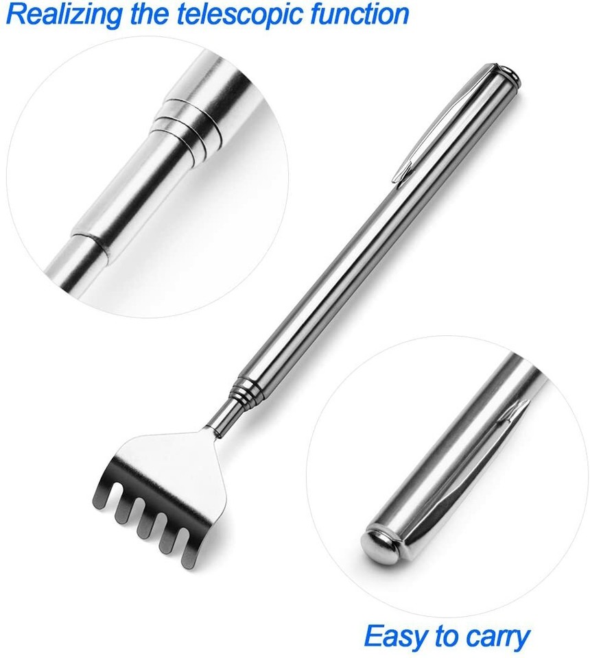 Metal Stainless Steel Back Scratcher Telescopic Extendable Claw ...