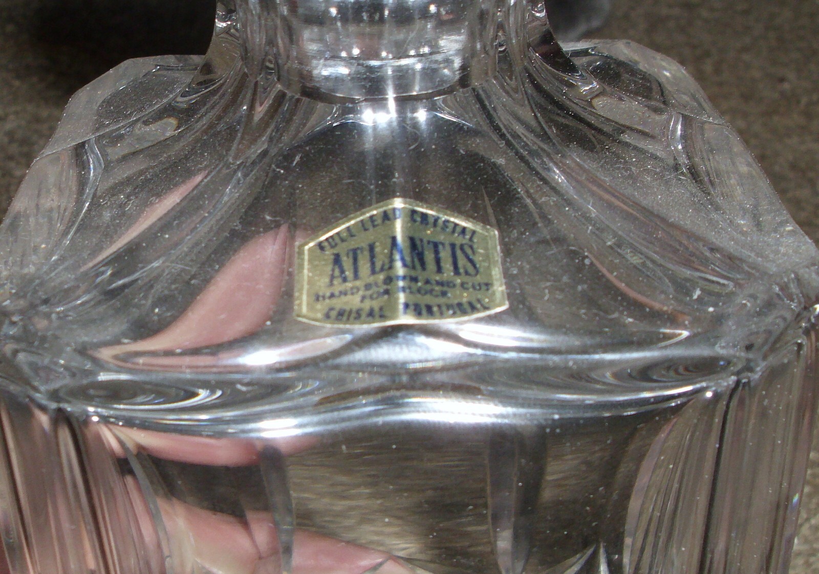 ATLANTIS Crystal Whiskey Decanter Made in Portugal Excellent Condition ...