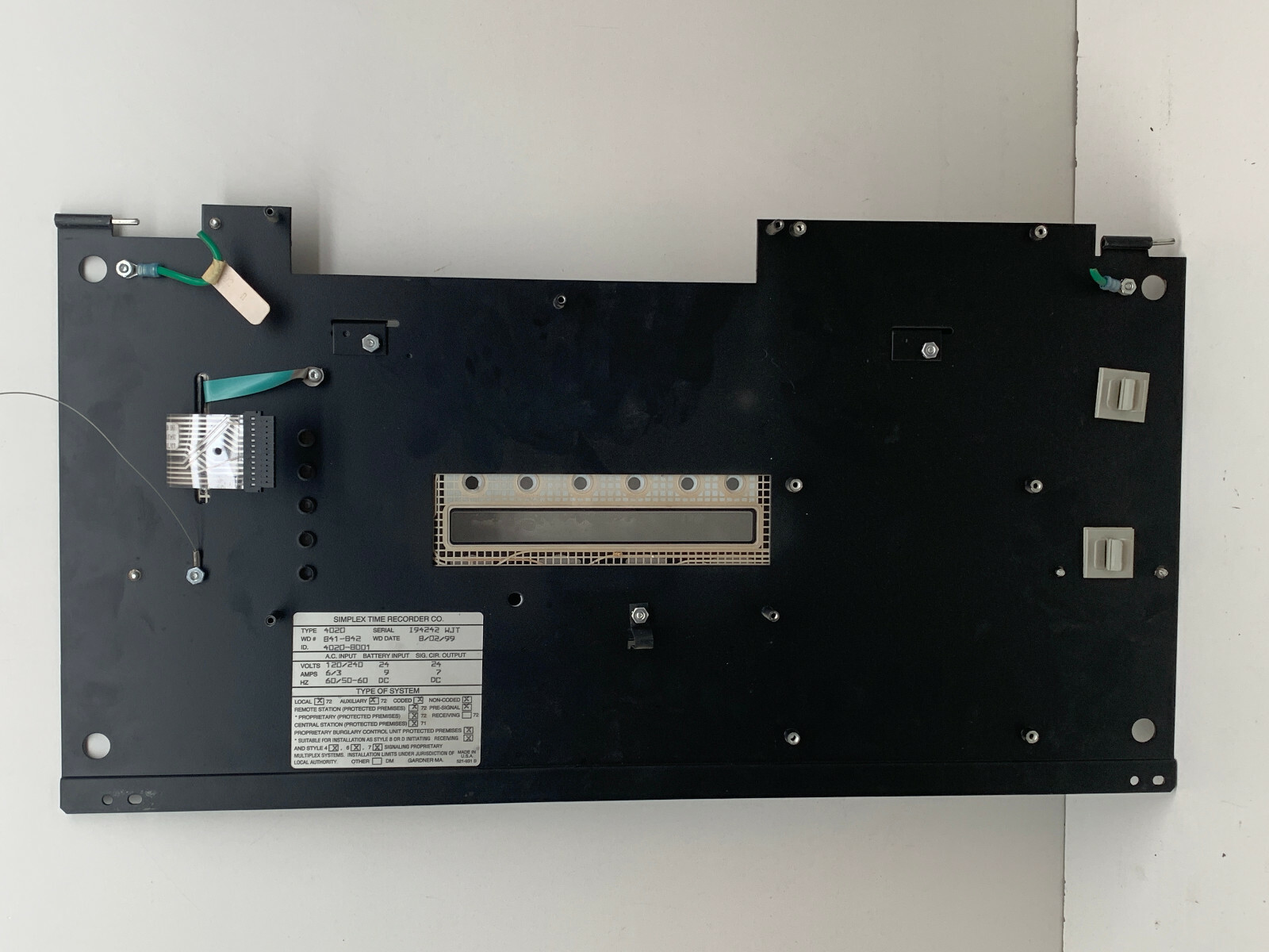 Simplex 4020 Fire Alarm Control Panel COVER ONLY | eBay