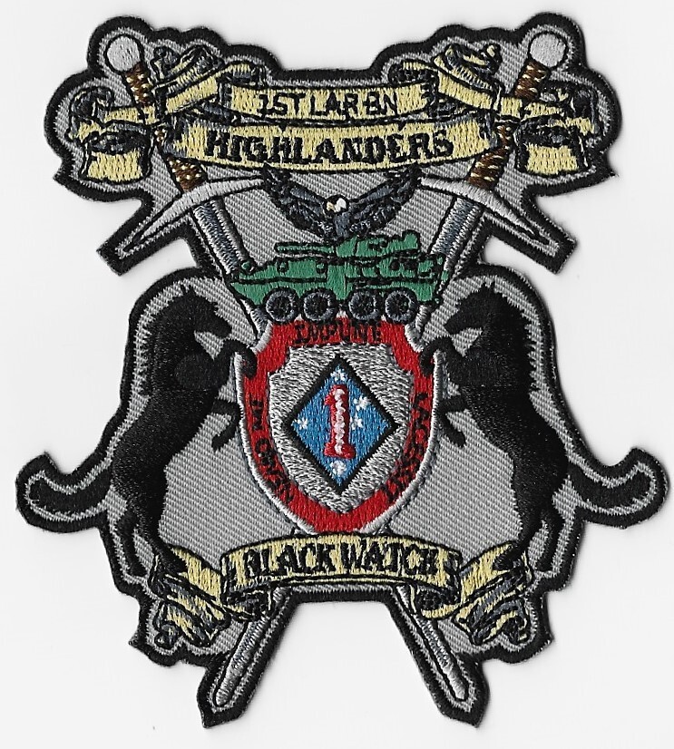 USMC 1st Light Armored Reconnaissance Battalion (1st LAR) 3-5/8" W x 4 ...