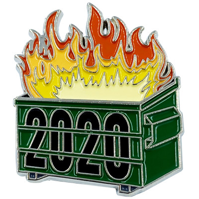DL2-09 Official 2020 Dumpster Fire Collectible Pin with dual pin posts ...