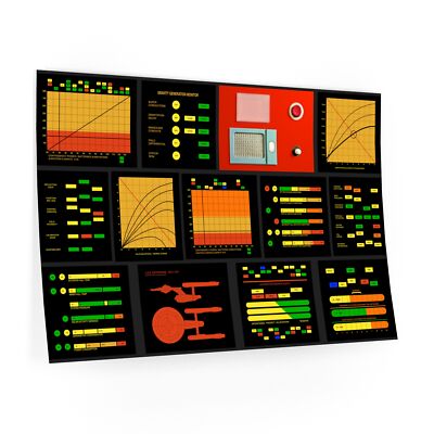 TOS Enterprise Bridge Engineering Display Graphics LCARS Wall Decals ...