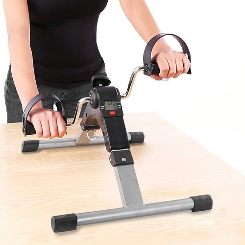 Foldable Under Desk Exercise Bike for Home Office Arm Leg Foot Pedal ...