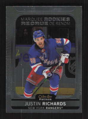 Justin Richards RC 2021 O-Pee-Chee Platinum Marquee Rookies Rangers ...