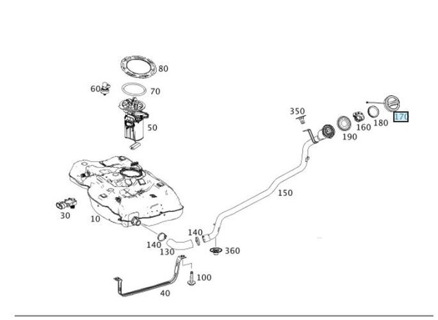 Original Mercedes-Benz a Class W176 Fuel Tank Cap A0004700800 for sale ...
