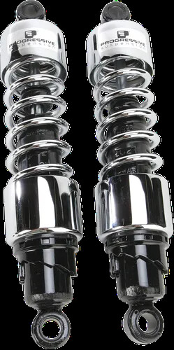 Prog 412 Rear Shock Damper 11in Chrome Heavy Duty Harley Dyna Fat Bob ...