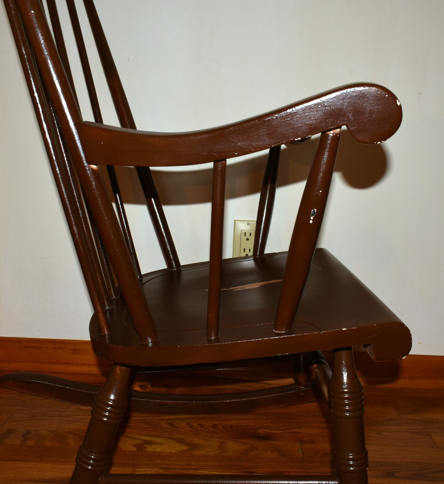 Antique Bent Wood Windsor Colonial Rocking Chair Rocker 40.5 " Tall | eBay
