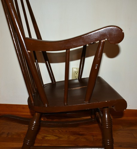Antique Bent Wood Windsor Colonial Rocking Chair Rocker 40.5 " Tall | eBay