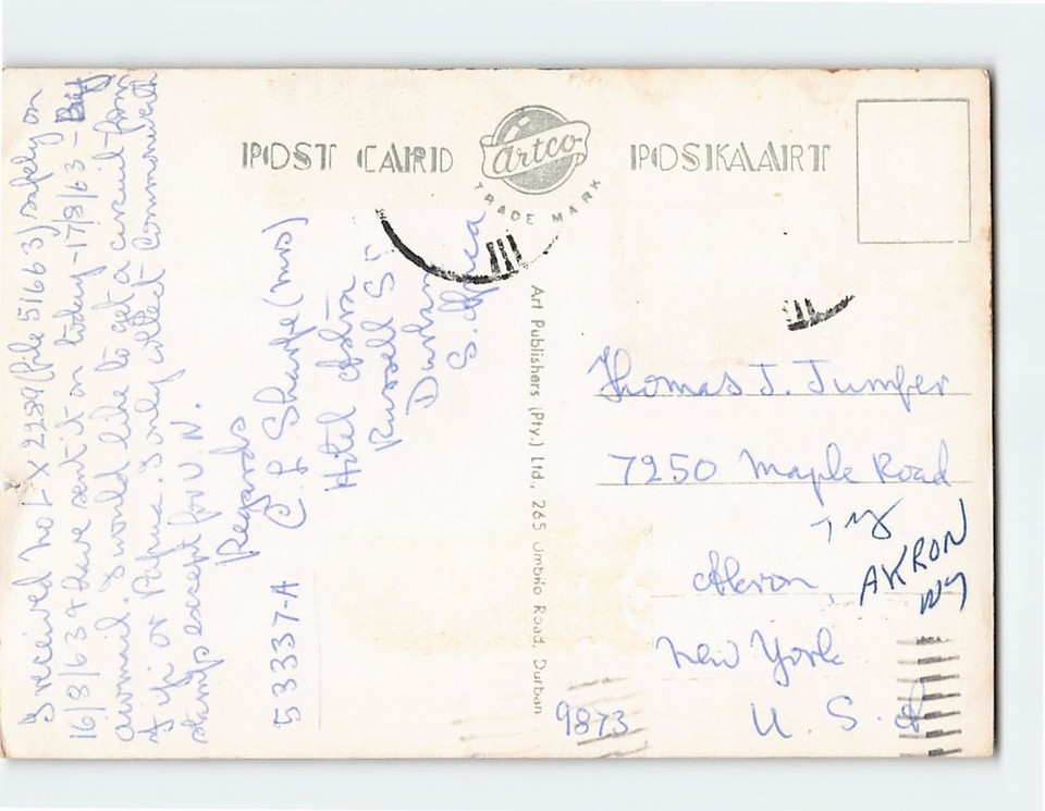 Postcard Beach Scene Durban KwaZulu-Natal South Africa | eBay