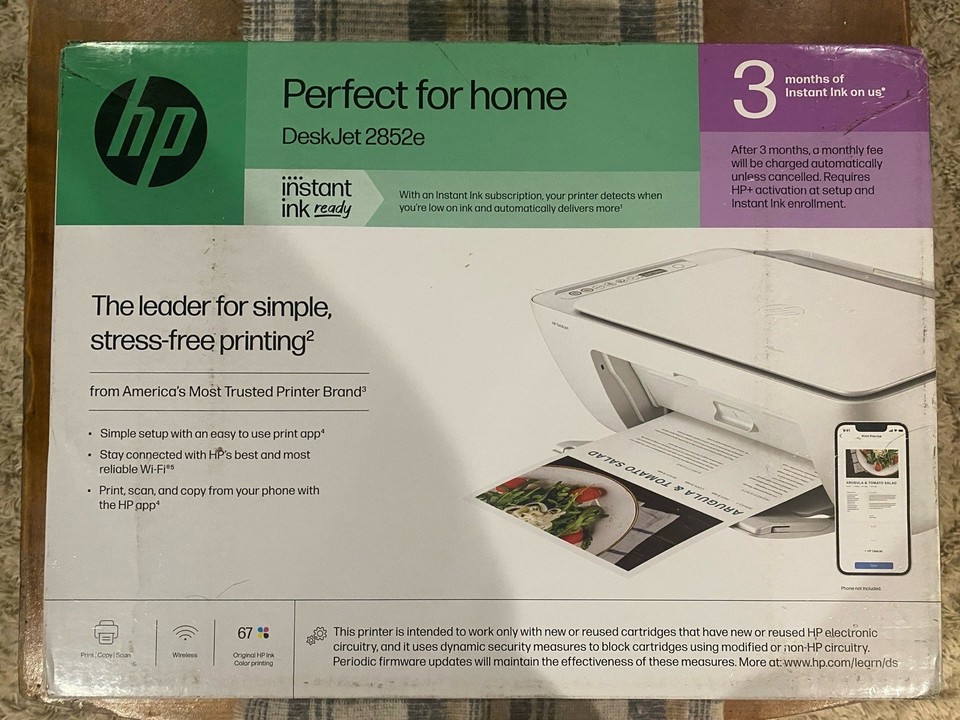 NEW HP 2855e DeskJet Home Printer All in One Print Scan Copy | 3 Months ...
