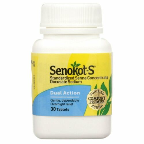 Senokot S Docusate Sodium Natural Laxative Stool Softener Gentle 30 ct ...