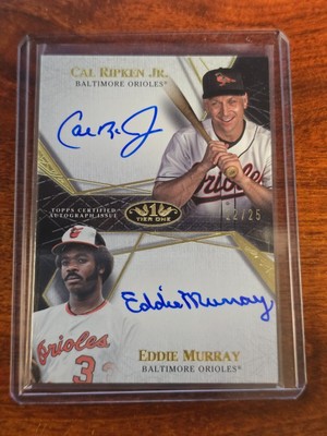 2022 Topps Tier One Baseball Cal Ripken Jr. SS + Eddie Murray FB 12/25 ...