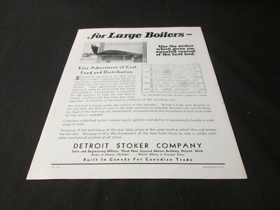 Vintage Advertising Ephemera Detroit Stokers Co. Multiple Retort Stoker ...