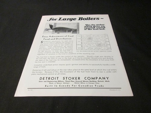 Vintage Advertising Ephemera Detroit Stokers Co. Multiple Retort Stoker ...
