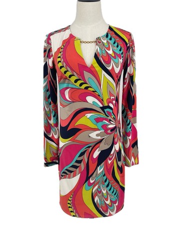 Trina Turk Multi Color Geometric Sheath Cocktail Dress Size 0 XS | eBay