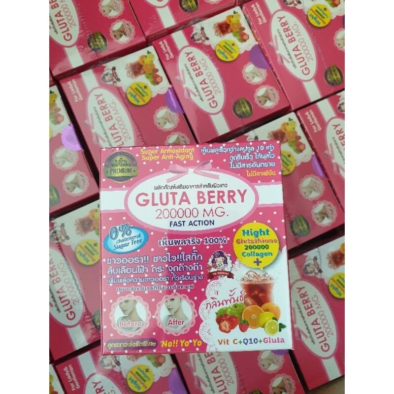 6 X Gluta Berry 200000 mg Drink PUNCH Reduce Freckles Whitening Skin ...