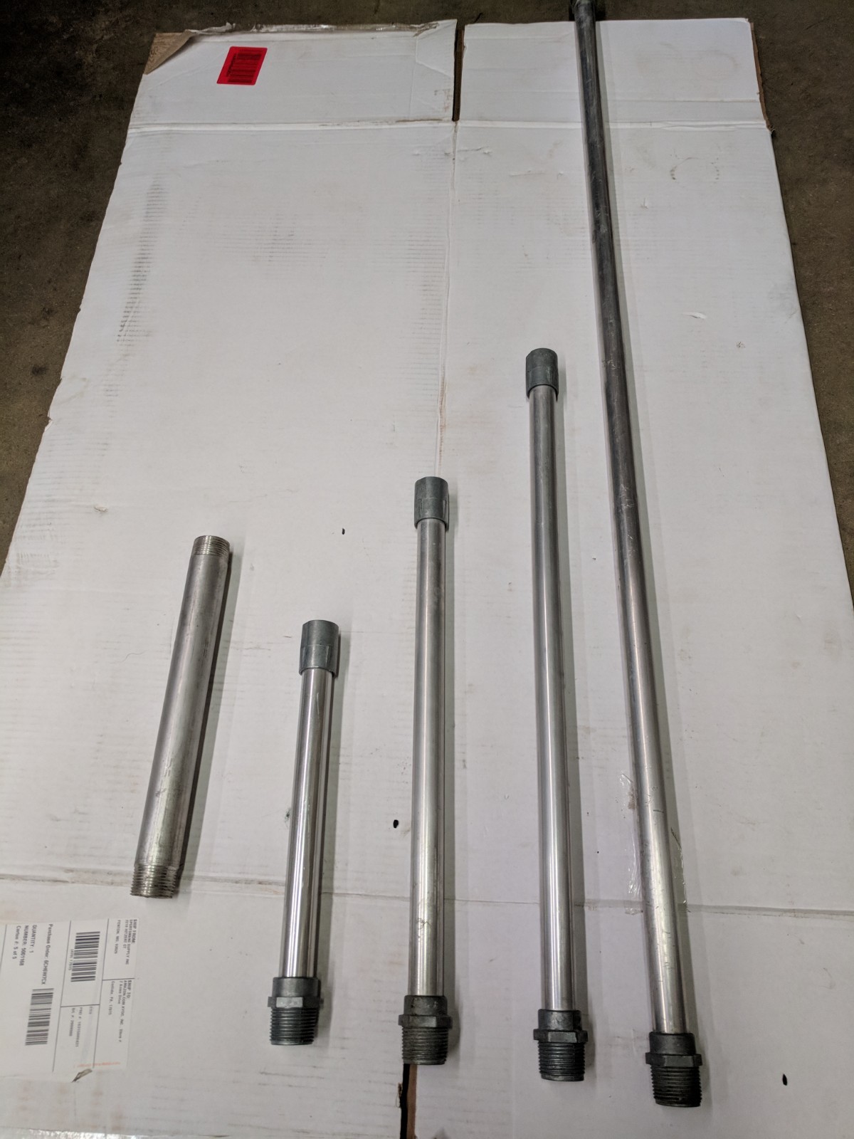 LOT OF 7 - 1" male npt x 18" x 3/4 fnpt IACO Irrigation Aluminum risers ...