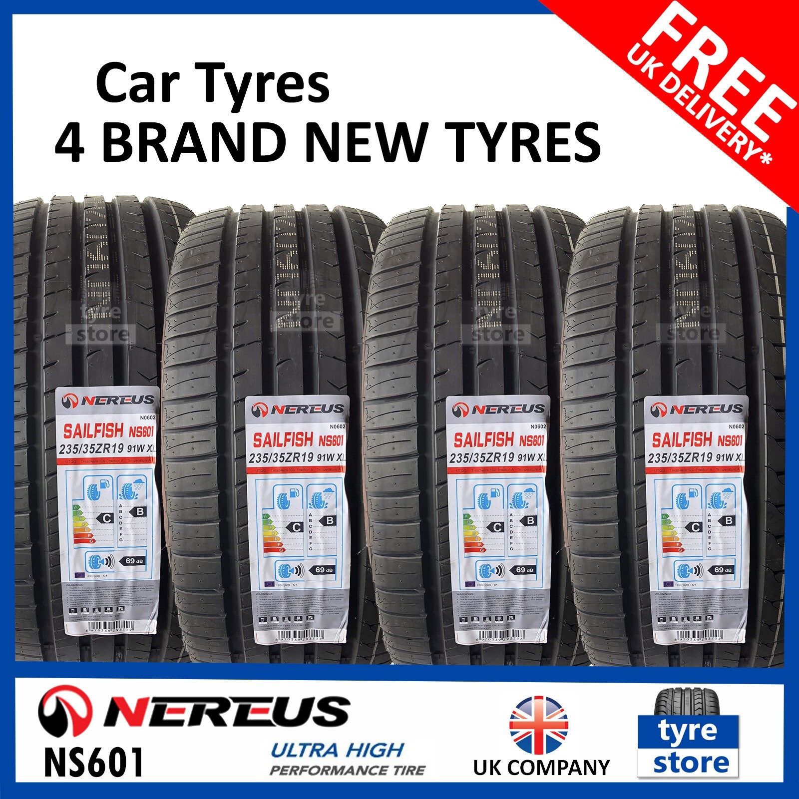 4X New 235 35 19 NEREUS NS601 91W XL 235/35R19 2353519 *C/B RATED* (4 TYRES) | eBay