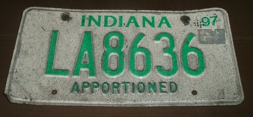 1997 Indiana Apportioned License Plate LA8636 | eBay